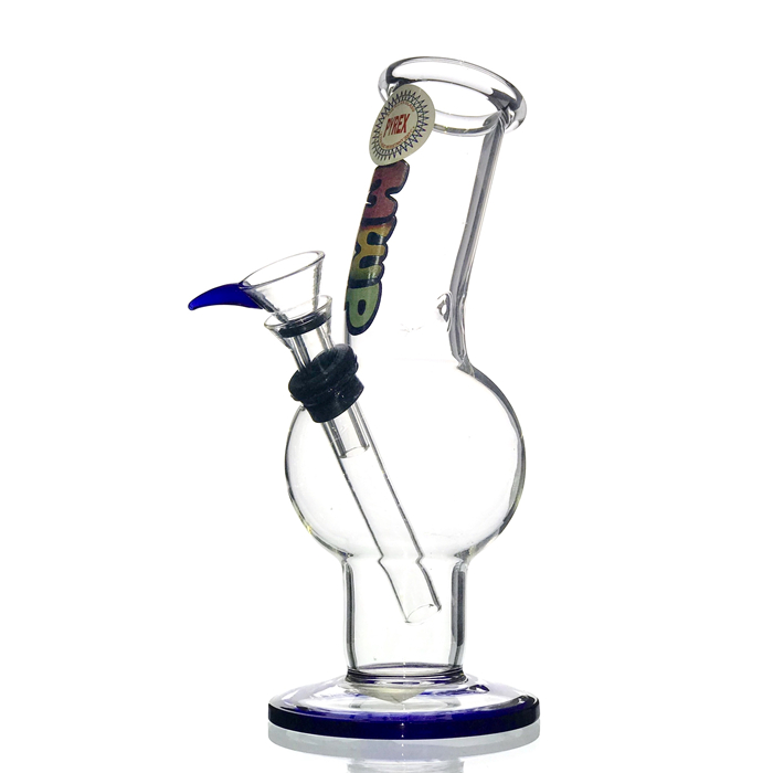 MWP Bent Bubble Small Blue Glass Bong 19cm