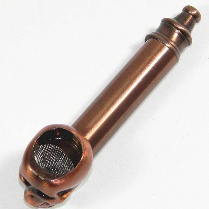 Skull Metal Dry Pipe Bronze