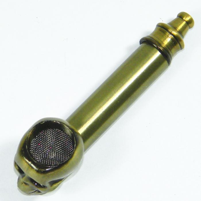 Skull Metal Dry Pipe Gold