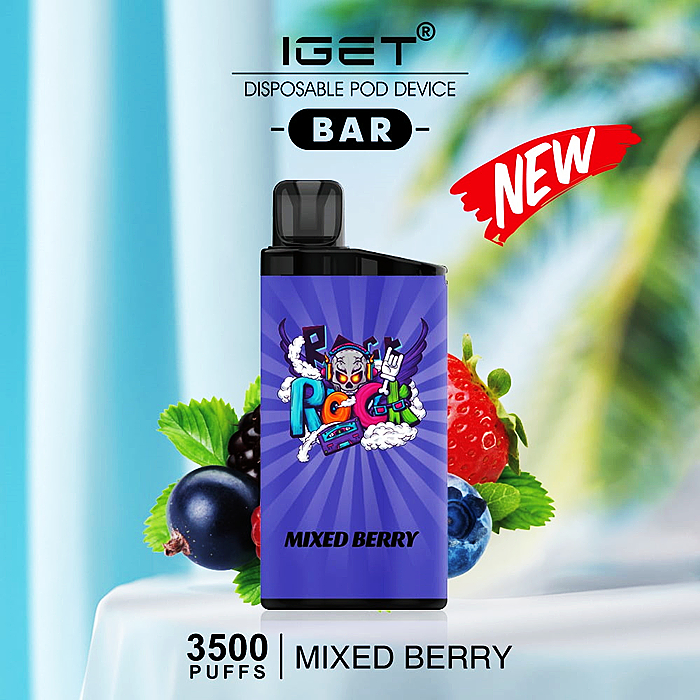 IGET BAR MIXED BERRY 3500 PUFFS 0mg Nicotine