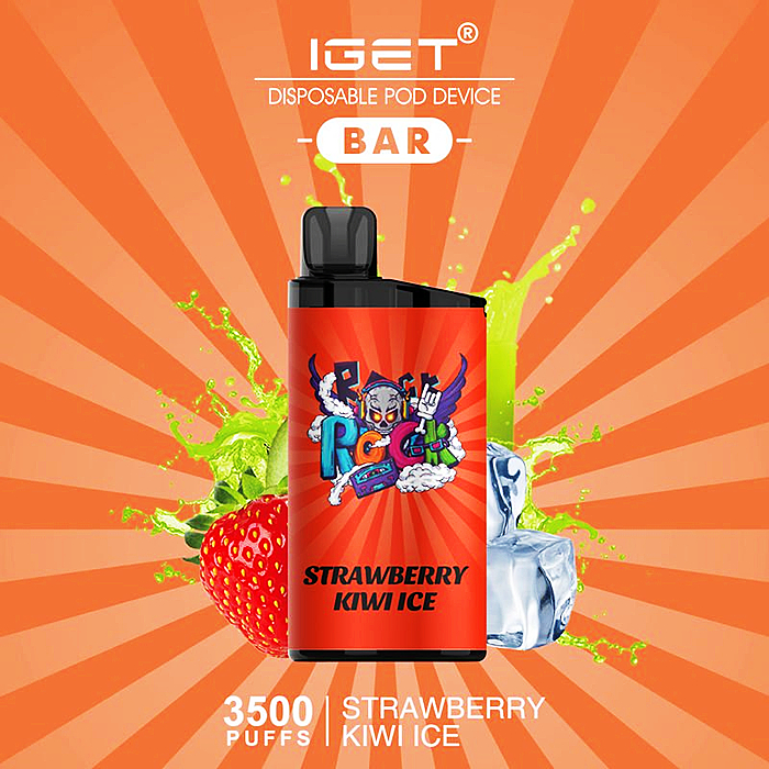 IGET BAR STRAWBERRY KIWI ICE 3500 PUFFS 0mg Nicotine