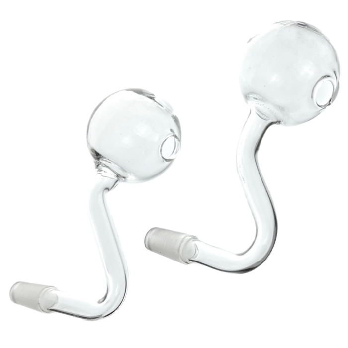 Mini Bubbler Big Bowl Glass Pipe C10mm B35mm L8cm Twin Pack